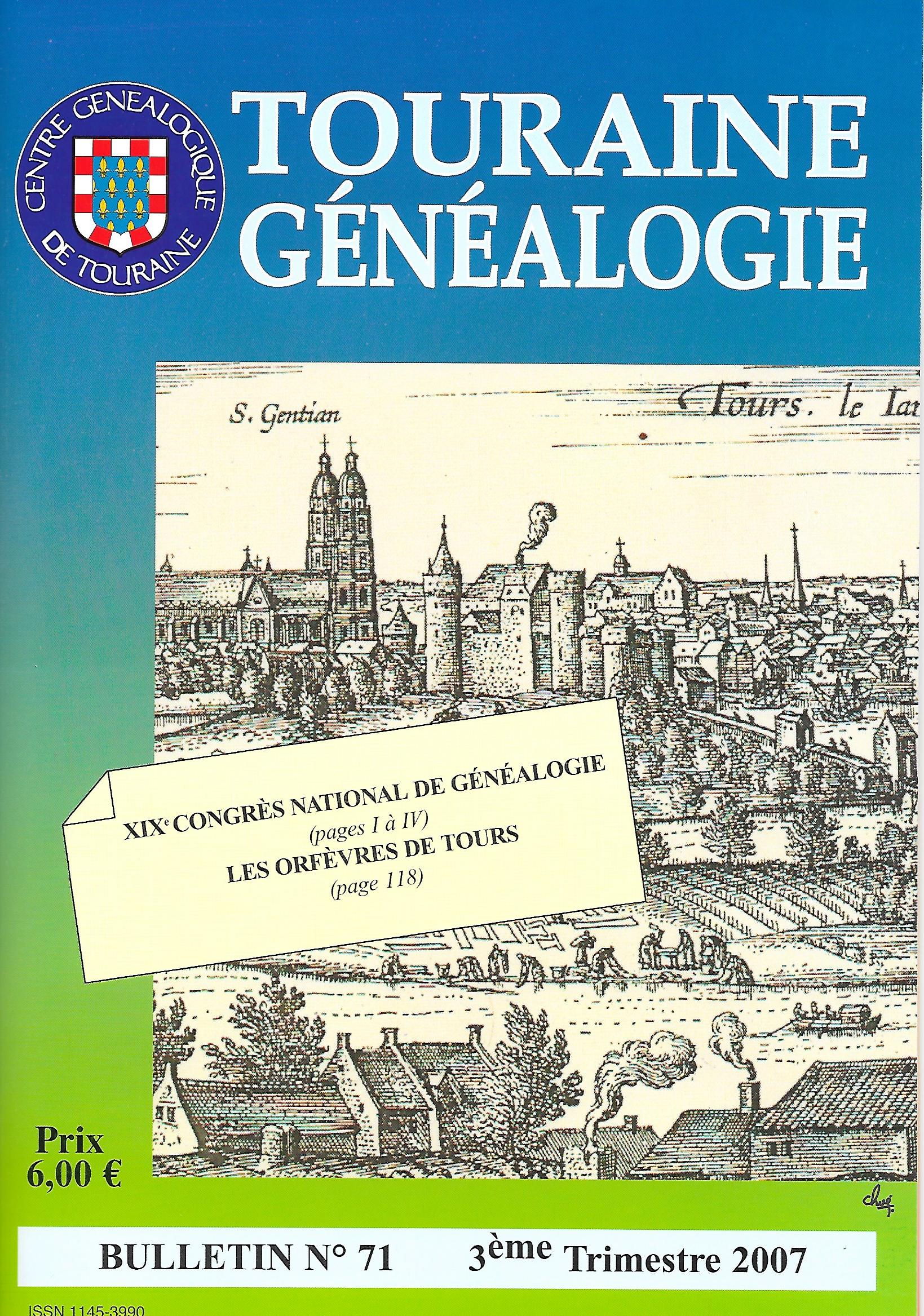 TG71 - Sommaire - Centre Généalogique de Touraine
