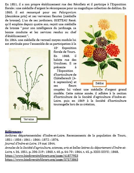 Les jardiniers fleuristes dans la région tourangelle de 1800 à 1869 ...